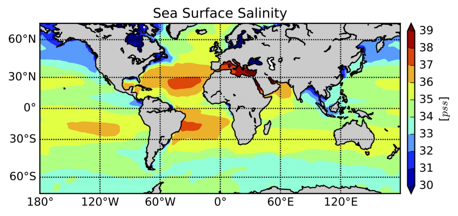 Connected ocean | 34.7 psu is the average salinity of the ocean! | connected oceans